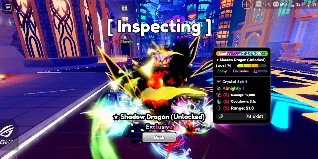 Roblox Anime defender Shinny Shadow dragon, Video Gaming, Gaming ...