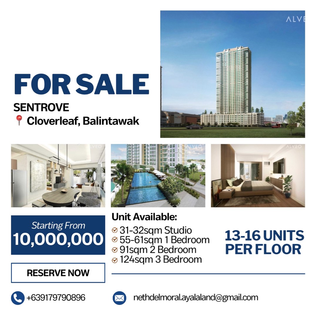 Sentrove CLOVERLEAF Balintawak Quezon City | ALVEO Ayala Land near ...