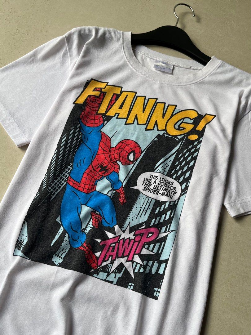 VINTAGE MARVEL SPIDERMAN COMIC UNIVERSAL JAPAN TEE, Men's Fashion, Tops ...