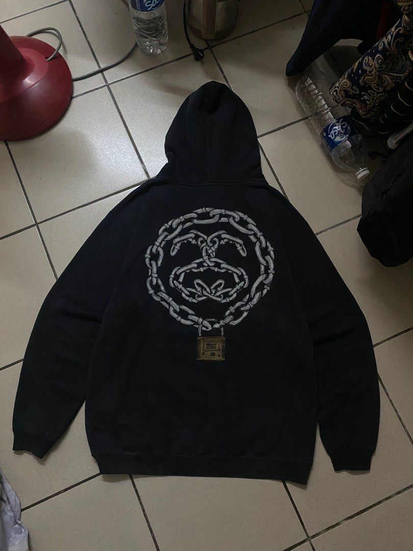 stussy chain gang hoodie, Men's Fashion, Tops & Sets, Hoodies on Carousell