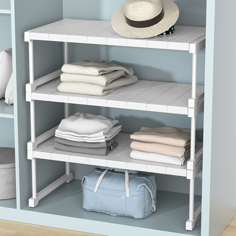 Wardrobe Layered Partition Cabinet Compartment Retractable Bedroom Rack ...