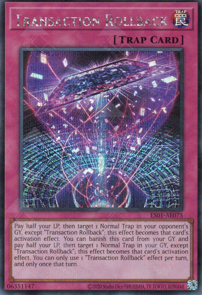 YuGiOh-Transaction Rollback (SER) ES01-AE075, Hobbies & Toys, Toys ...