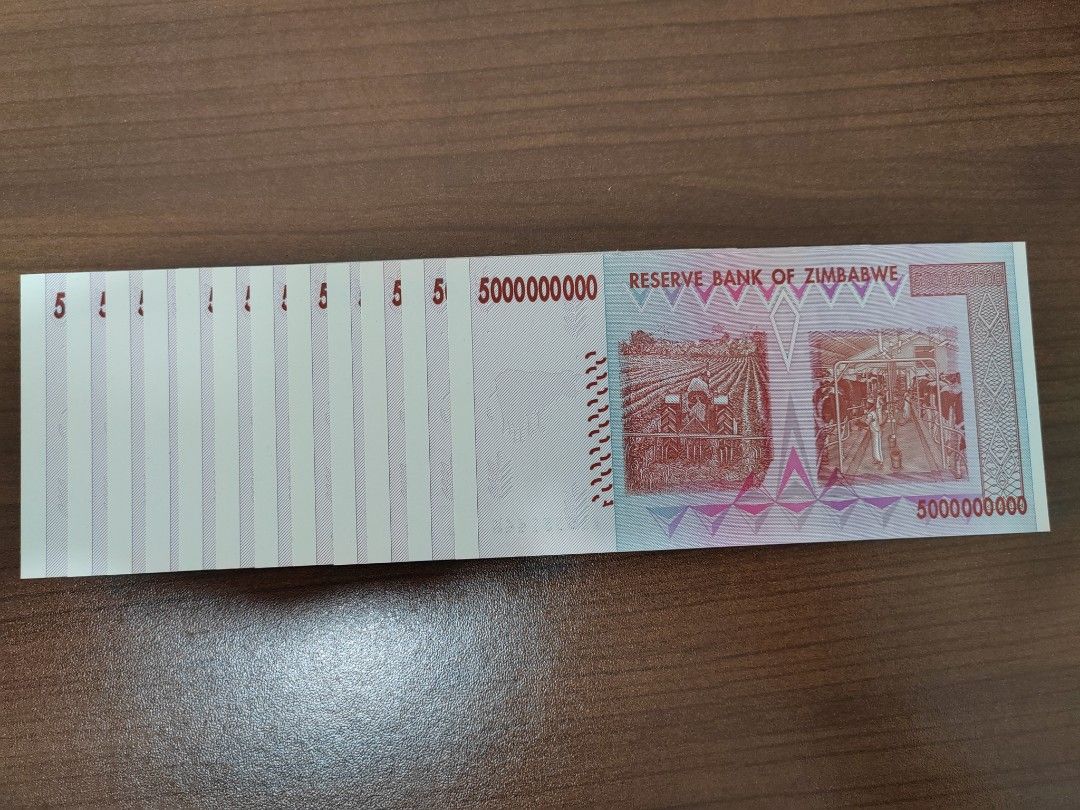 Zimbabwe 5000000000 Five Billion Dollars 12 Running Numbers, Hobbies ...