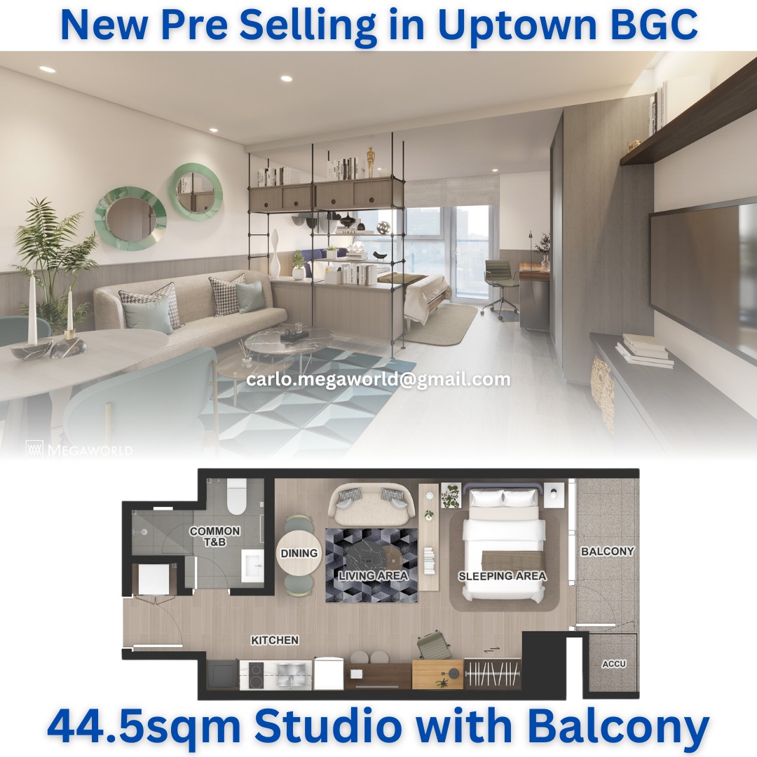 44.5sqm Studio Unit in Uptown Modern, Property, For Sale, Apartments ...