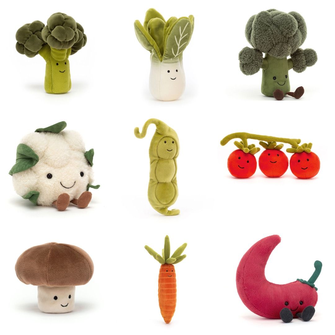 逢星期三 六截單 Jellycat 蔬菜系列 Vegetable Broccoli 椰菜花/ Bok Choy 白菜/ Cauliflower ...