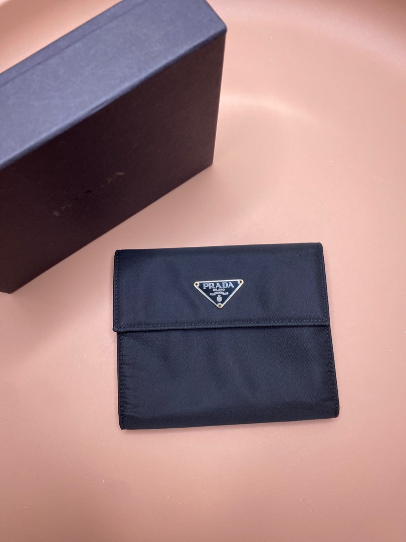 P R A D A - [Nylon Tri-fold wallet], Luxury, Bags & Wallets on Carousell