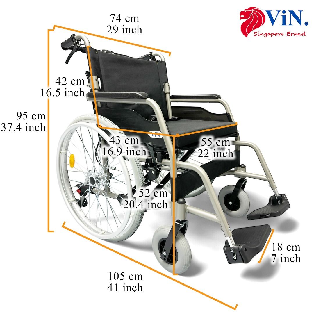 🇸🇬 ViN 35AL New Big wheelchair for sale - Lightweight Heavy duty ...
