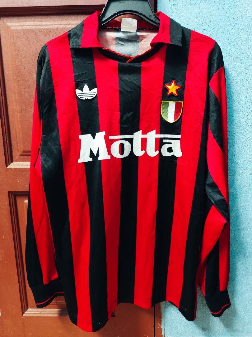 Ac Milan Jersey Jersi 1992 Vintage Retro Home Kit, Men's Fashion, Activewear on Carousell