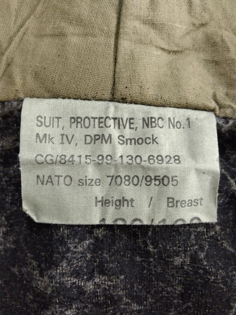 British Army Smock DPM, Suit Protective NBC No.1 [Nuclear Biological ...