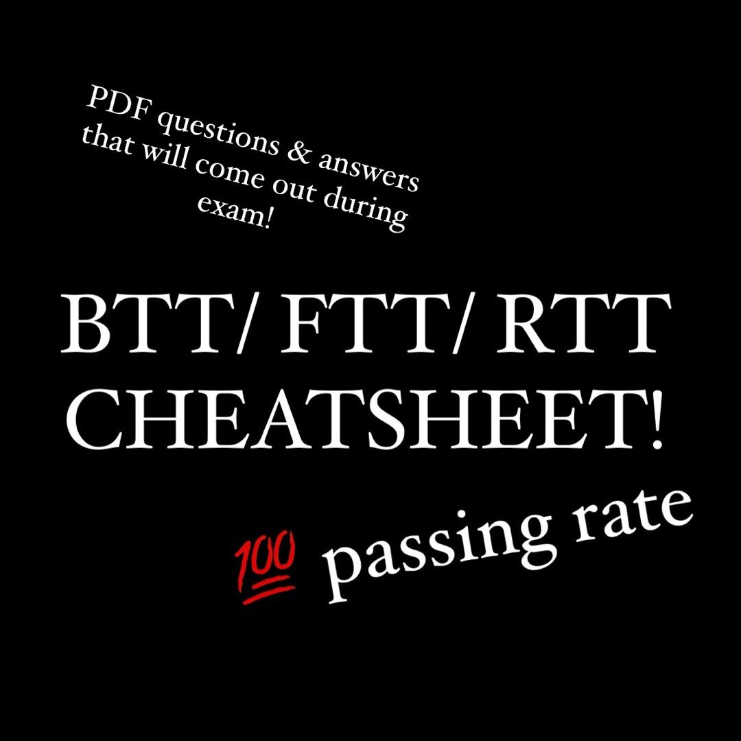 BTT/ FTT/ RTT CHEATSHEET Motorbike, motorcar, Announcements on Carousell