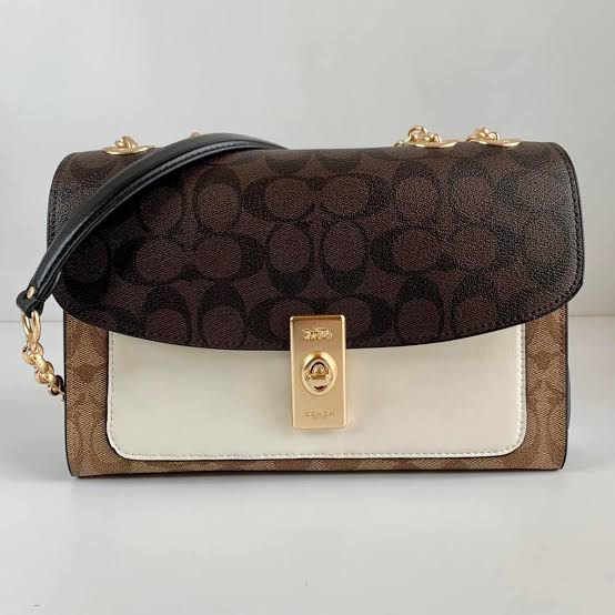 Coach Lane Monogram Two Way Bag, Luxury, Bags & Wallets on Carousell