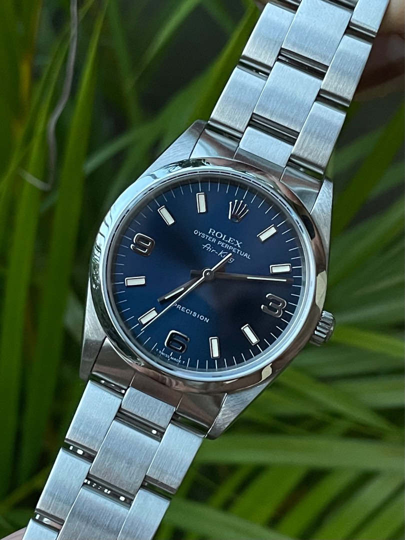 COMPLETE SET! Rolex Air King Precision 34mm Blue Dial, Luxury, Watches ...