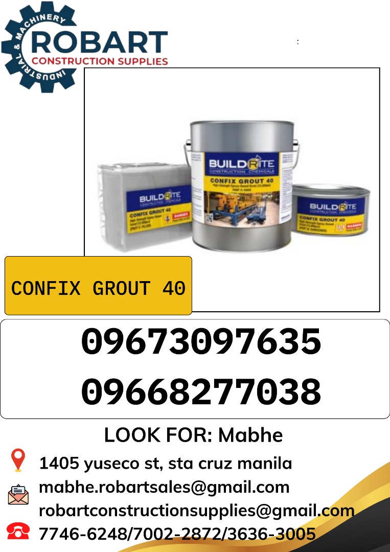 CONFIX GROUT 40, Commercial & Industrial, Construction Tools ...