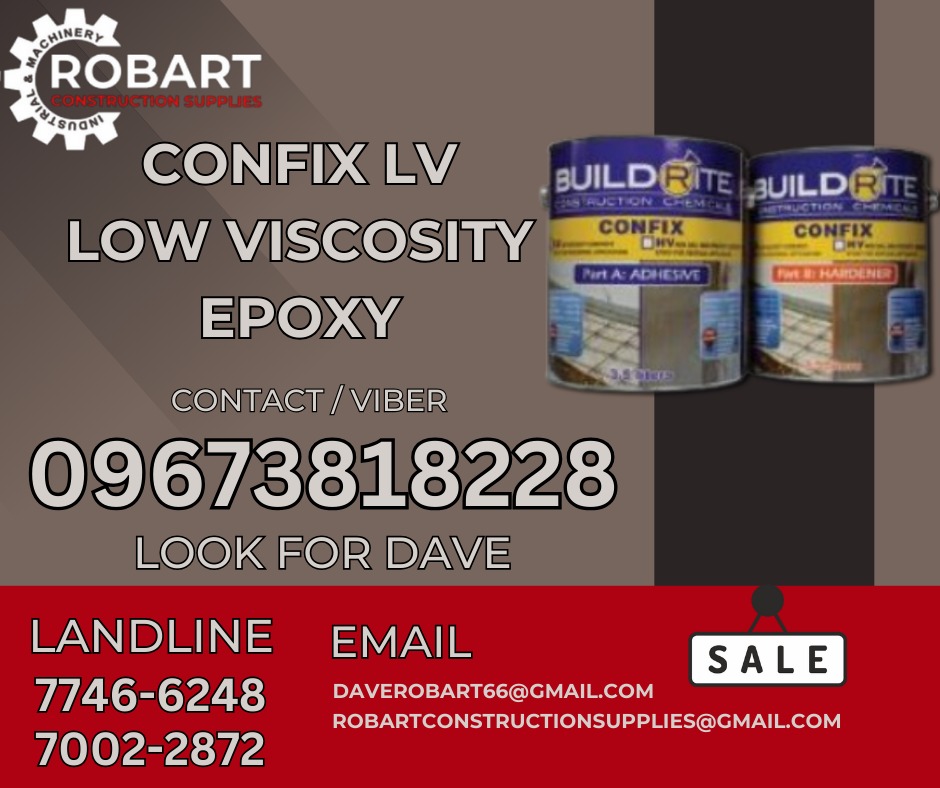 CONFIX LV LOW VISCOSITY EPOXY, Commercial & Industrial, Industrial Equipment on Carousell