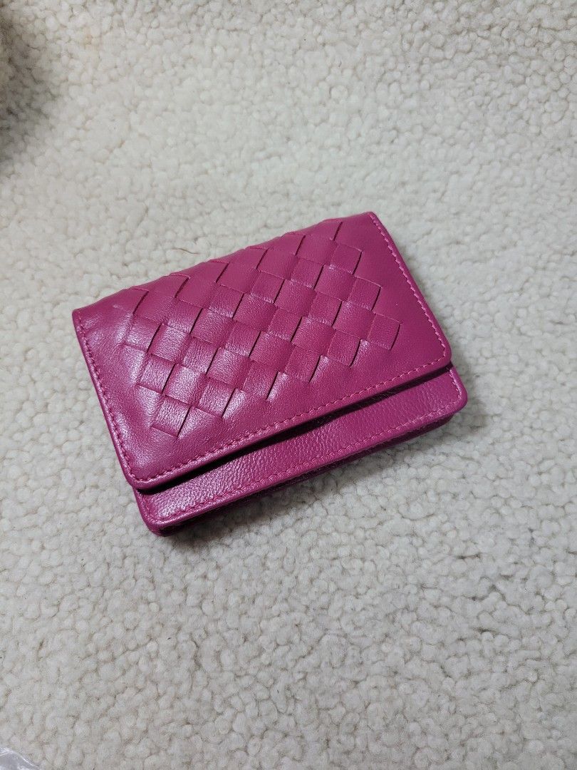 [Defect] Lambskin Woven Slim Wallet / Card Holder, Women's Fashion ...