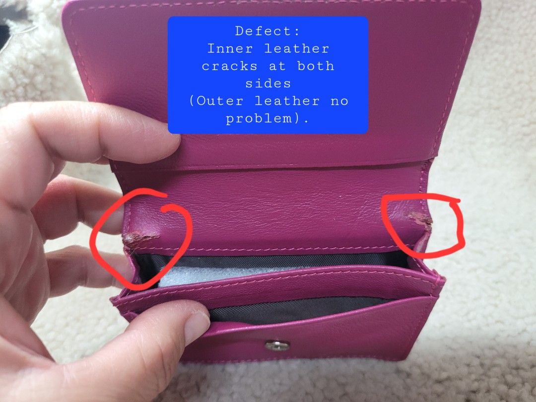 [Defect] Lambskin Woven Slim Wallet / Card Holder, Women's Fashion ...