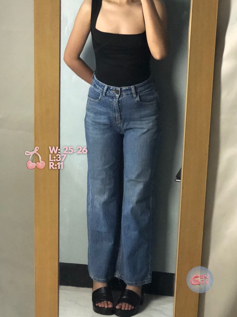 Hard Denim Straight-Cut Jeans (size 25-26), Women's Fashion, Bottoms ...