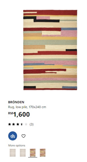 IKEA RUG BRONDEN - COD ONLY PENANG ISLAND (PULAU TIKUS), Furniture ...