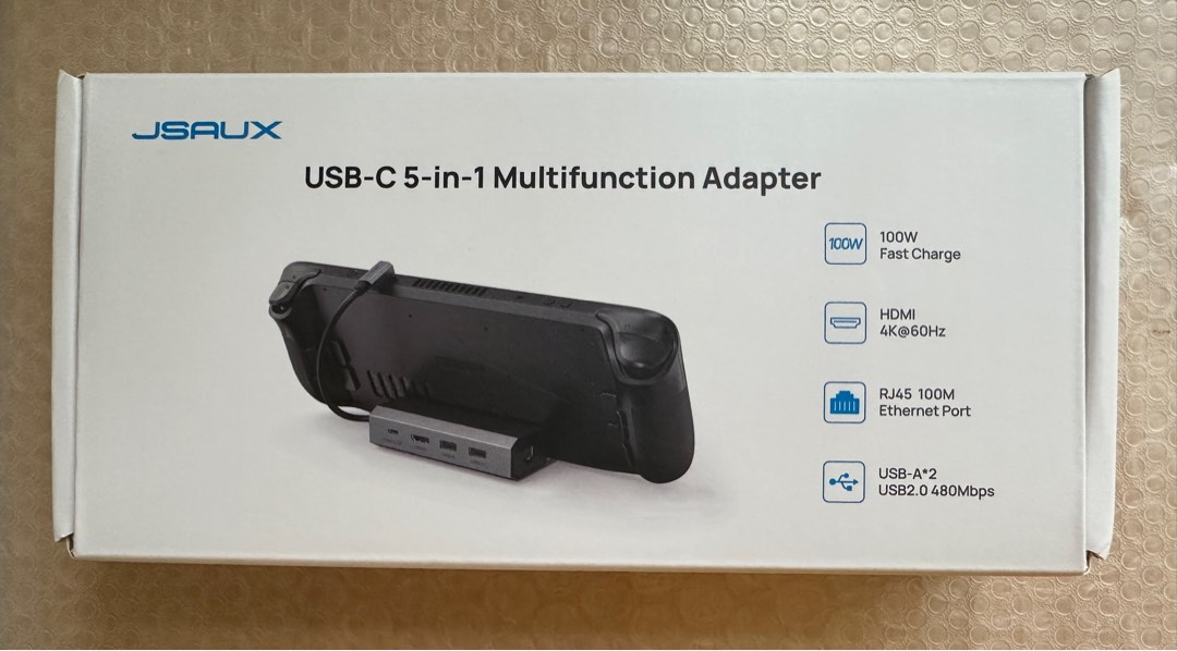 JSAUX Steam Deck USB-C 5-in-1 Multifunction Adapter, 電子遊戲, 遊戲機配件, 遊戲週邊 ...