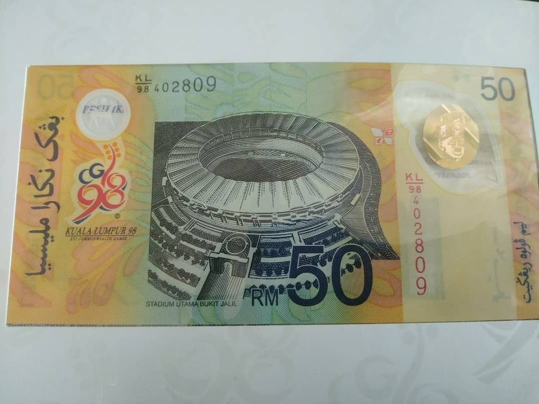 KL 98 XVI Sukom Commonwealth Games Banknote With Folder Serial KL98402809, Hobbies & Toys ...