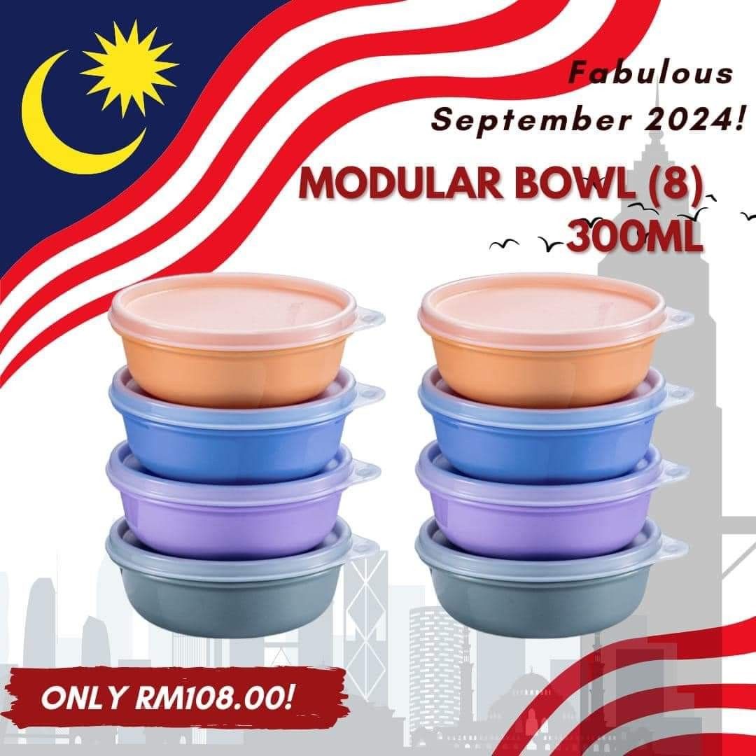 Modular bowl 8pcs 300ml tupperware, Furniture & Home Living ...