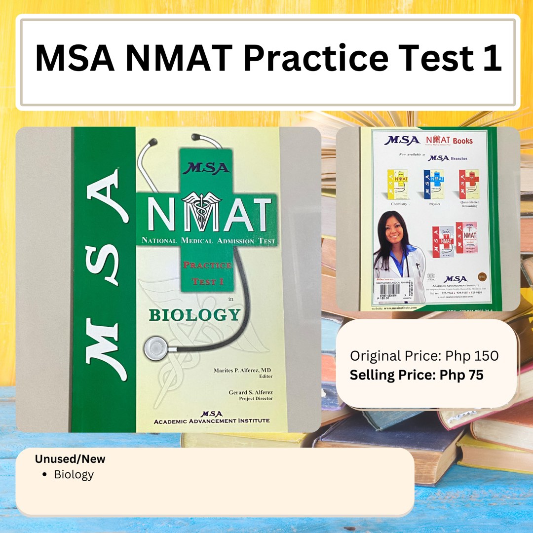 MSA NMAT Practice Test 1 Biology, Hobbies & Toys, Books & Magazines ...