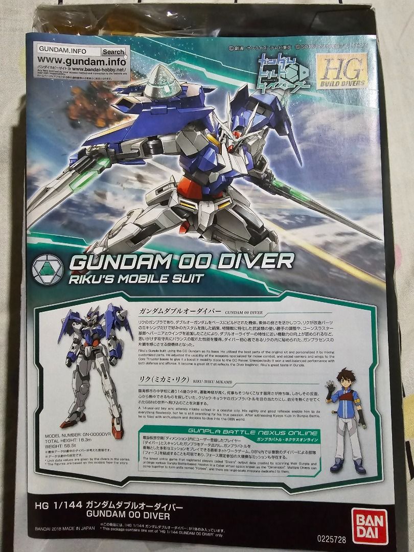 P-Bandai HG Gundam 00 Diver (Dive into dimension clear), Hobbies & Toys ...