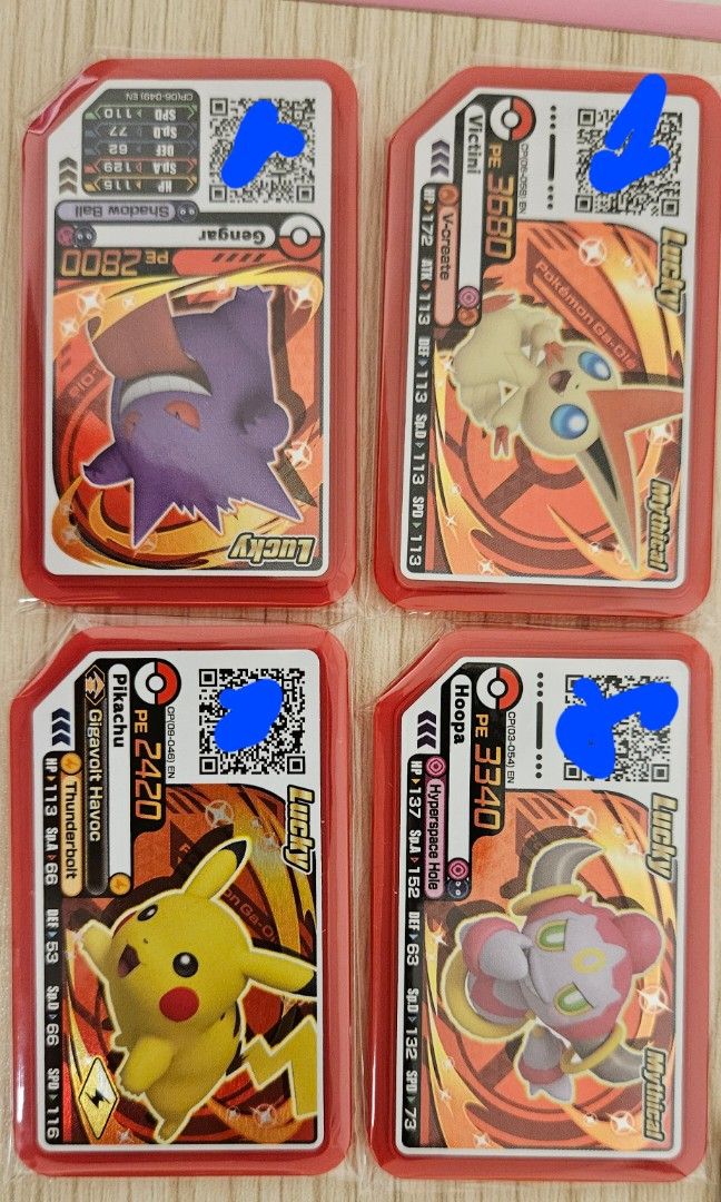 Pokemon Gaole R4 Lucky 卡 （4張）, 興趣及遊戲, 玩具 & 遊戲類 - Carousell