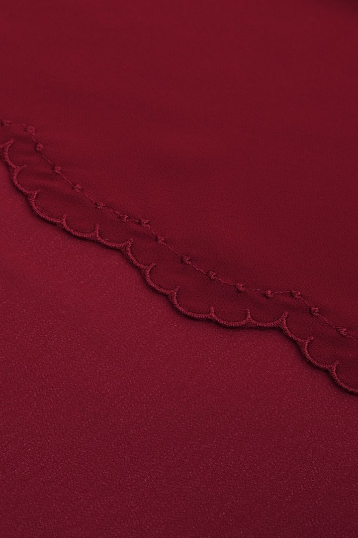 Poplook Shawl - Ruvel Embroidered Scallop - Deep Red, Women's Fashion ...