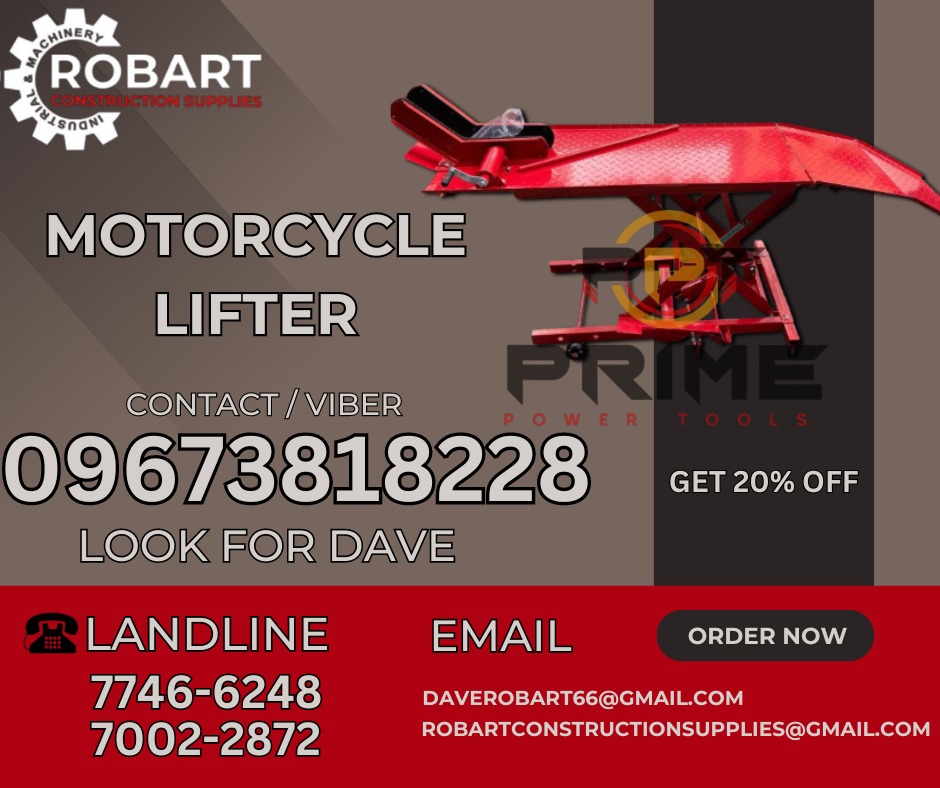 PRIME MOTORCYCLE LIFTER, Commercial & Industrial, Industrial Equipment ...