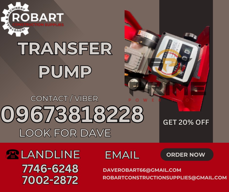PRIME TRANSFER PUMP, Commercial & Industrial, Industrial Equipment on Carousell