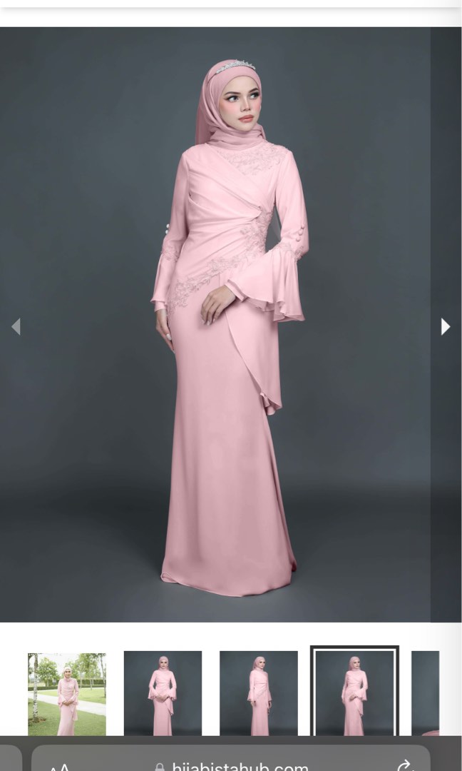 RENT trisya dress hijabistahub in dusty pink, Women's Fashion, Muslimah ...