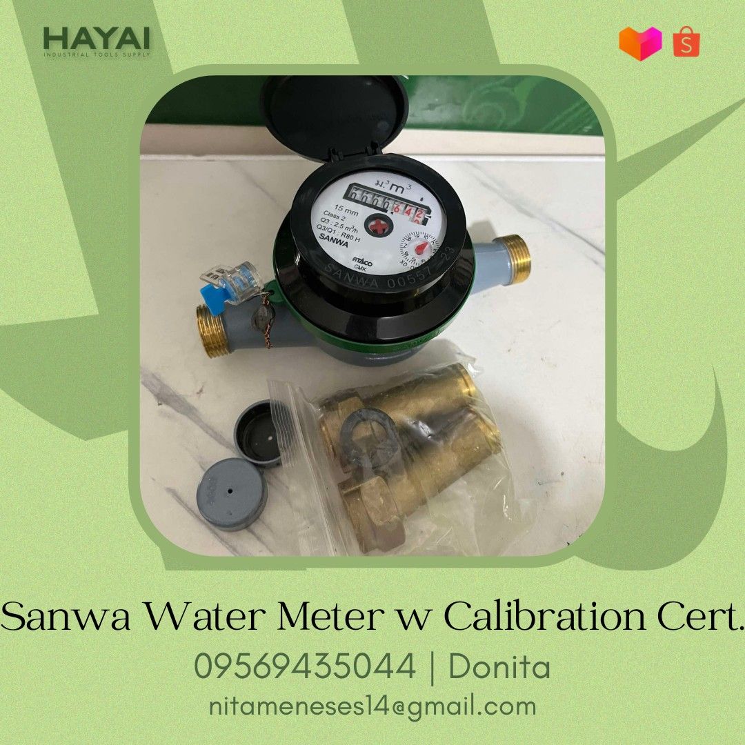Sanwa Water Meter with Calibration Certificate, Commercial & Industrial ...