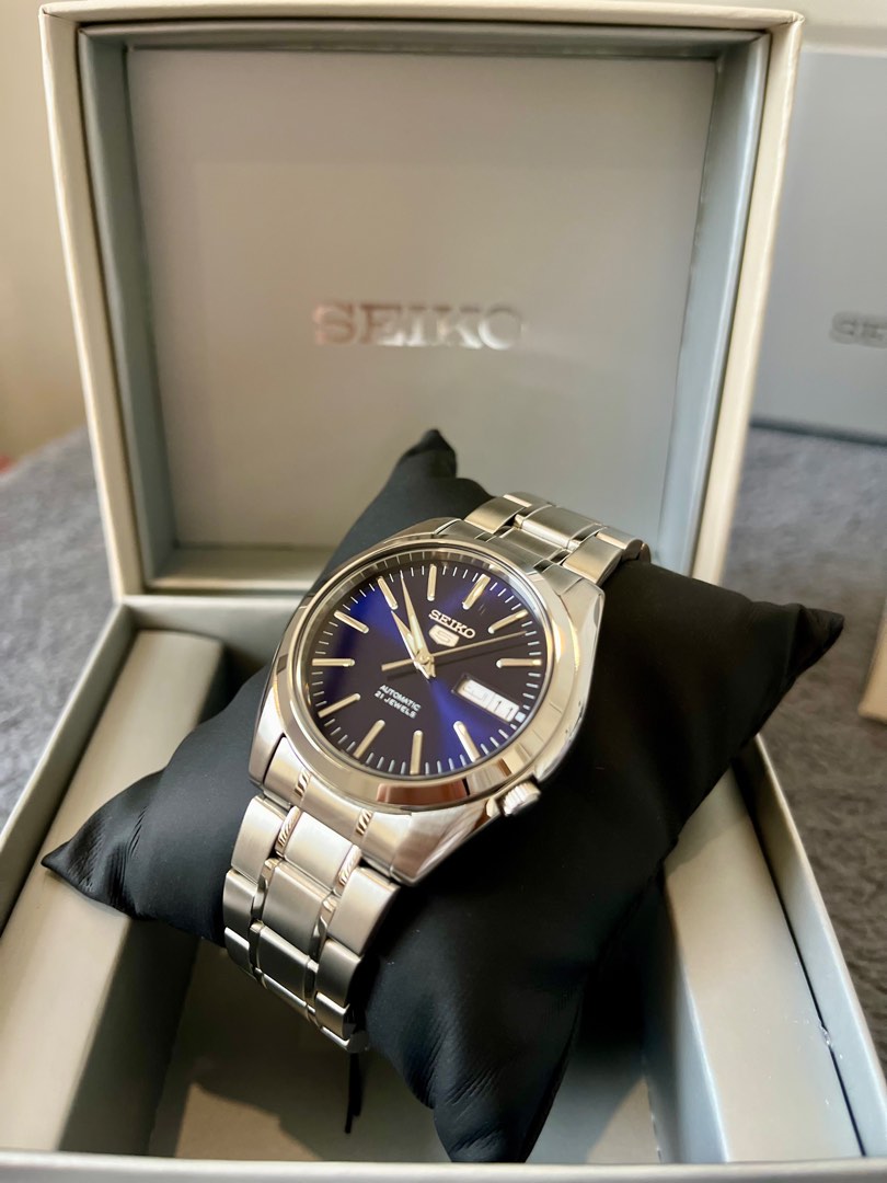 Seiko 5 Blue Sunburst Dial, Men's Fashion, Watches & Accessories ...
