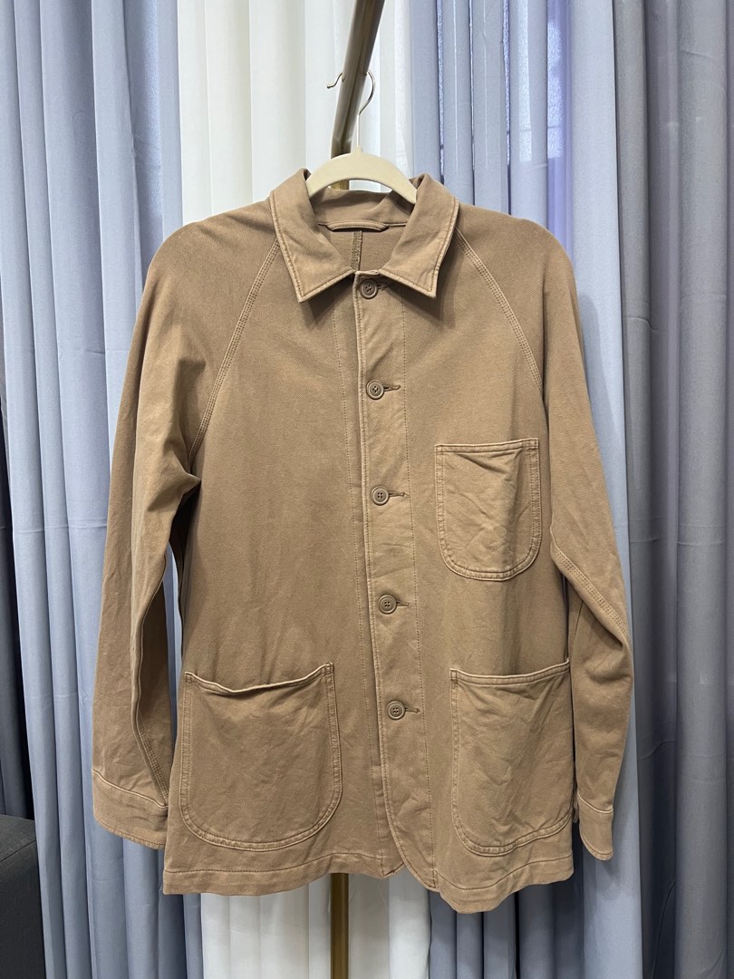 Uniqlo Khaki Work Jacket, Men's Fashion, Coats, Jackets and Outerwear ...