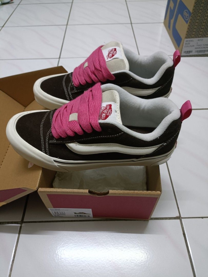 Vans Knu Skool brown pink, Men's Fashion, Footwear, Sneakers on Carousell