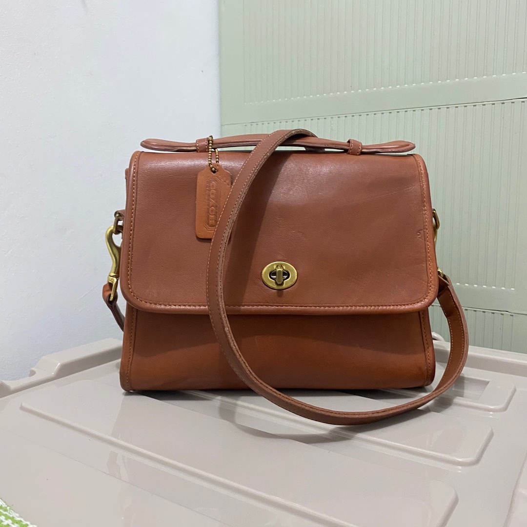 Vintage Coach Court Bag in British Tan, Women's Fashion, Bags & Wallets ...