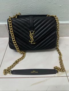 YSL Lambskin Diamond Quilted Monogram Angie Chain Bag, Women's Fashion ...