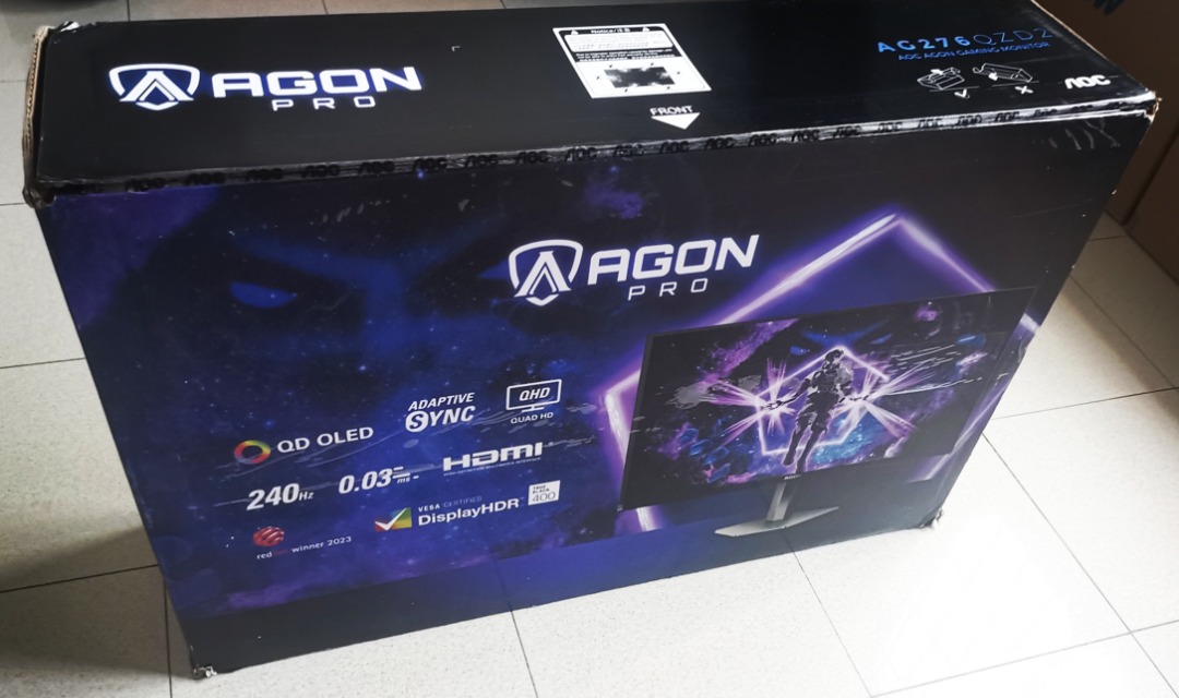 AOC Agon PRO AG276QZD2 27" QD OLED Gaming Monitor 2560x1440, 240Hz 0 ...