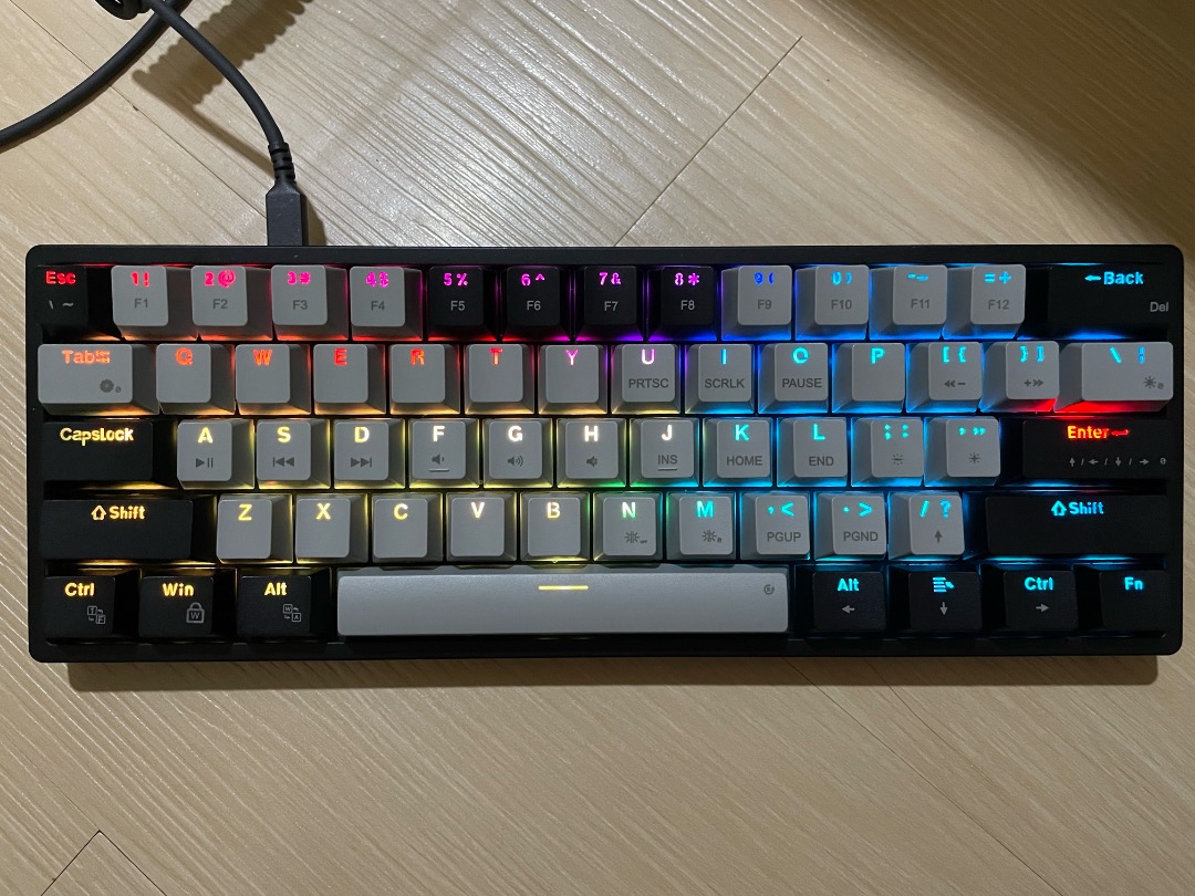 AULA F3261 61 Keys Wired Mechanical Keyboard (Black Grey - Brown Switch ...