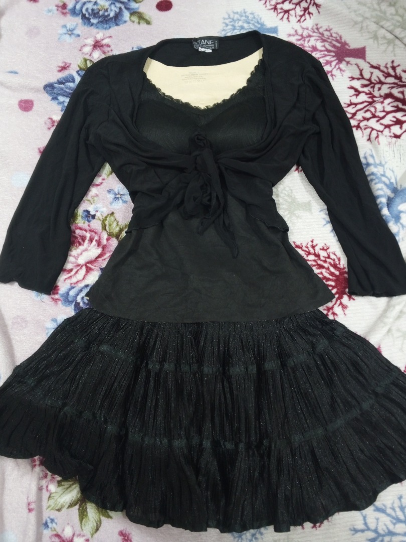 Black coquette goth Set, Women's Fashion, Dresses & Sets, Sets or ...