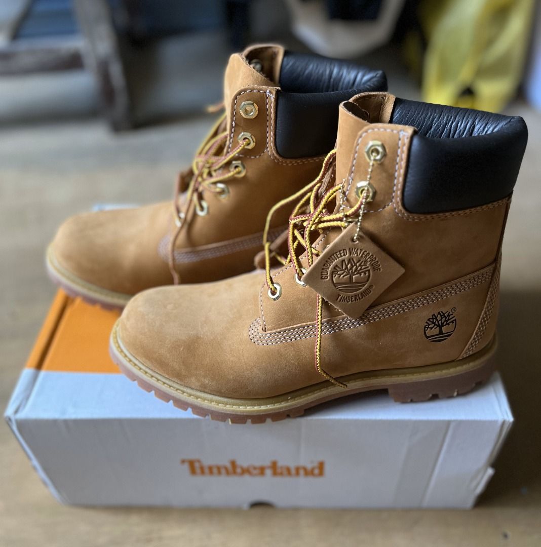 BRAND NEW TIMBERLAND PREMIUM 6 IN WATEPROOF BOOT WHEAT NUBUCK size 9W/L ...