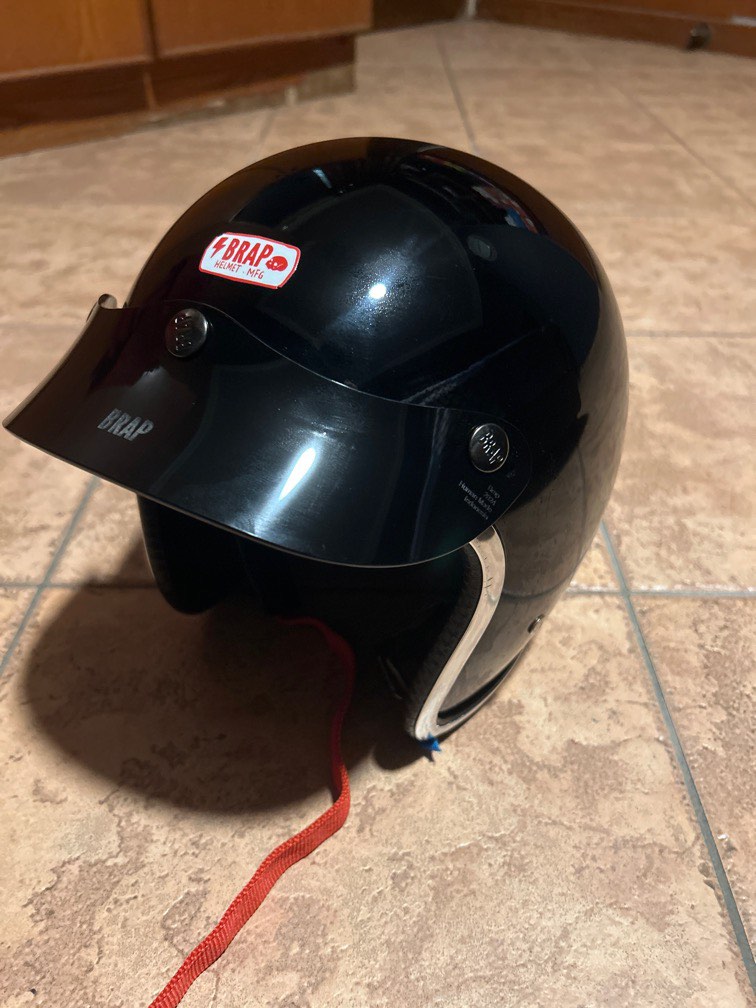 BRAP HELMET BLACK, Motorcycles, Motorcycle Apparel on Carousell