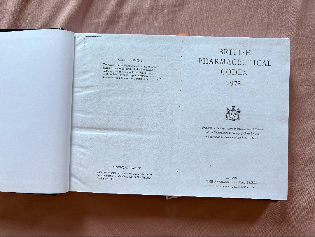British Pharmaceutical Codex 1973 BPC 1973, Hobbies & Toys, Books ...