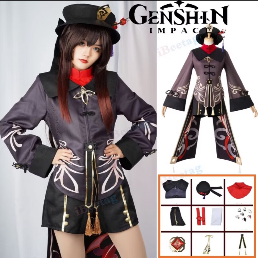 Genshin Impact Hutao Cosplay Costume Uniform Anime Game Hu Tao Chinese ...