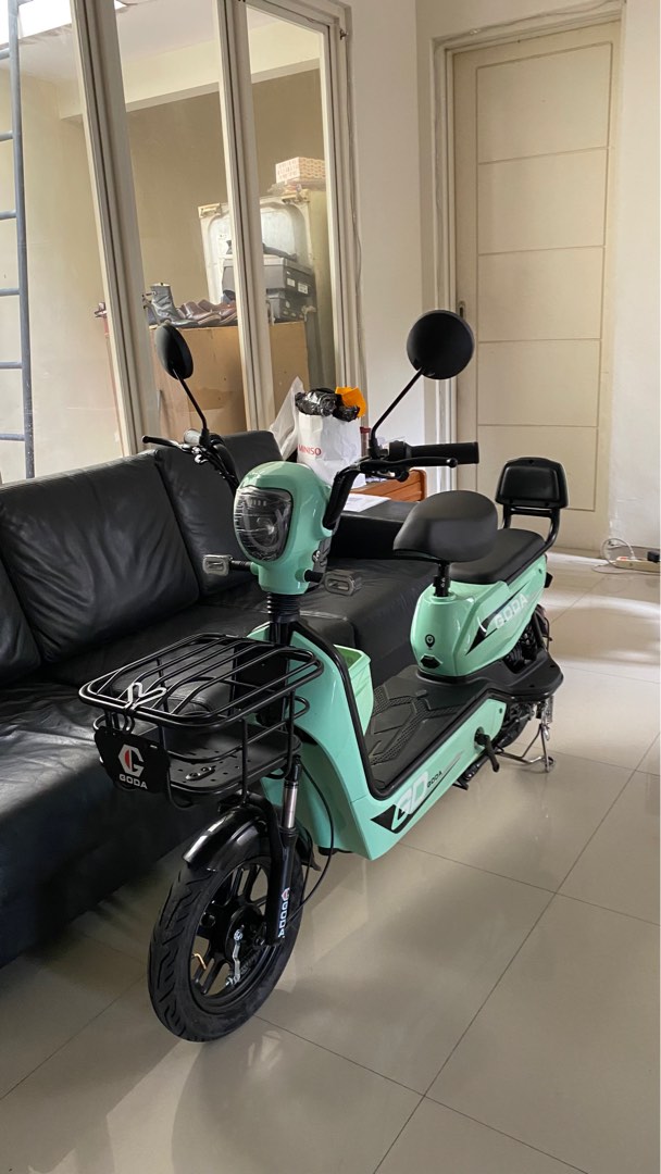 GODA ELECTRIC BIKE MOTORCYCLE SEPEDA LISTRIK MINT HIJAU, Motor di Carousell