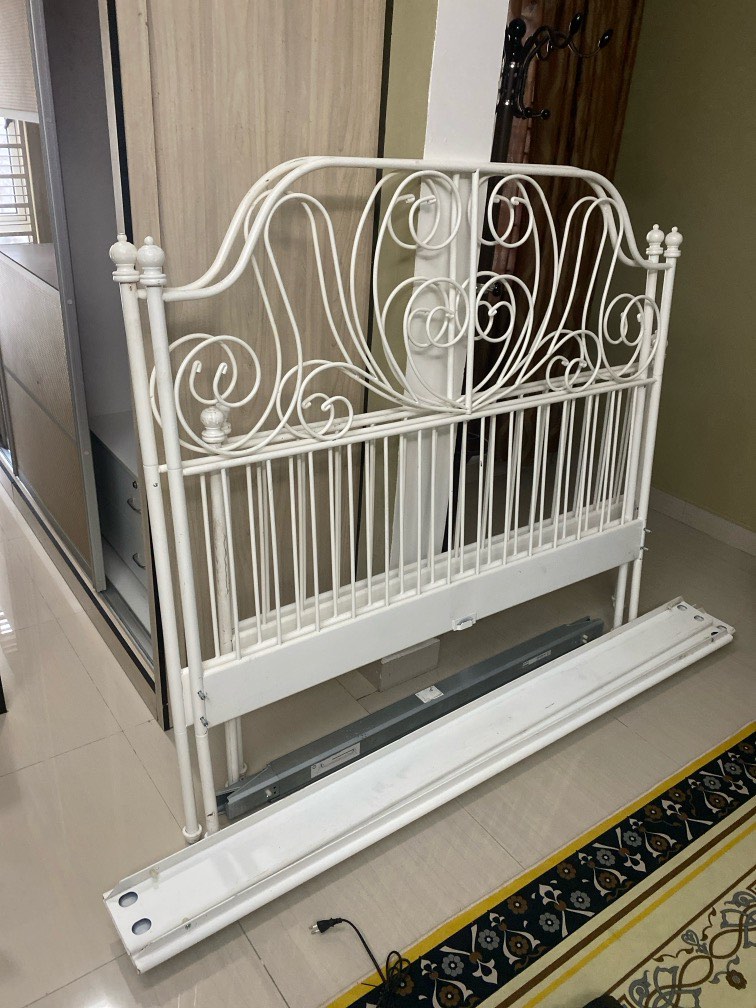 Ikea queen bed frame LEIRVIK, Furniture & Home Living, Bedding & Towels ...