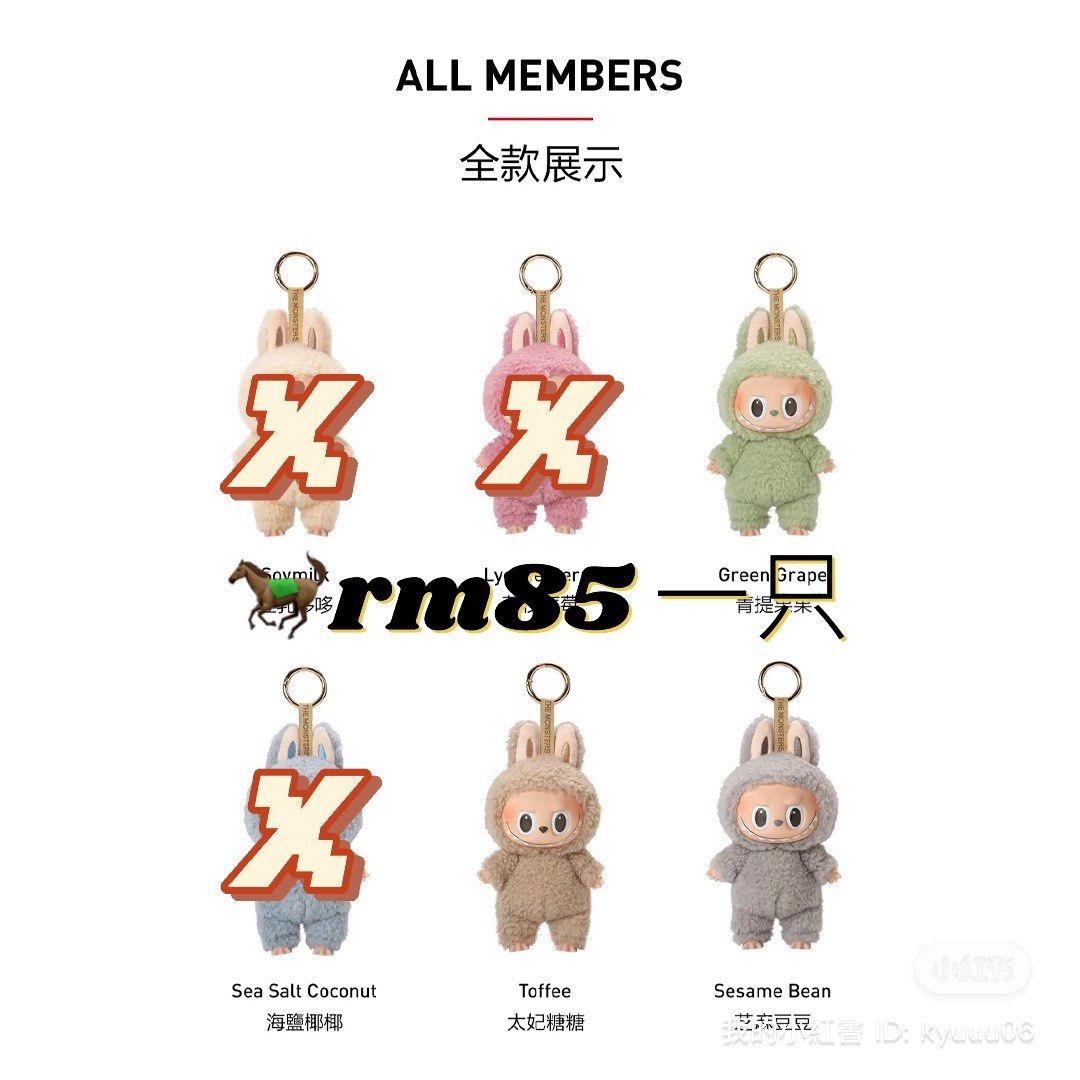 labubu v1 - toffee, sesame bean, green grape, Hobbies & Toys ...