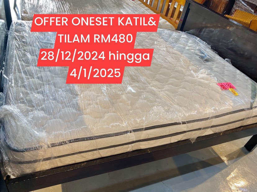 LELONG SET KATIL QUEEN, Furniture & Home Living, Furniture, Bed Frames ...