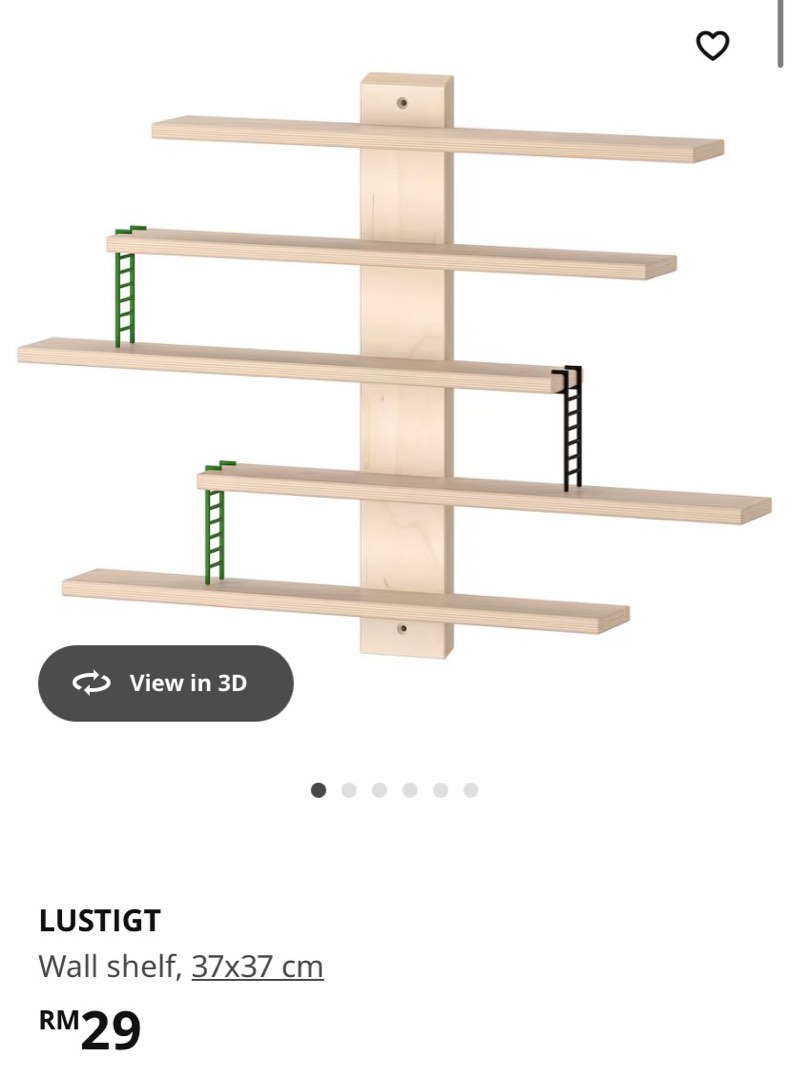 LUSTIGT IKEA WALL SHELF HANGING DISPLAY, Furniture & Home Living, Home ...